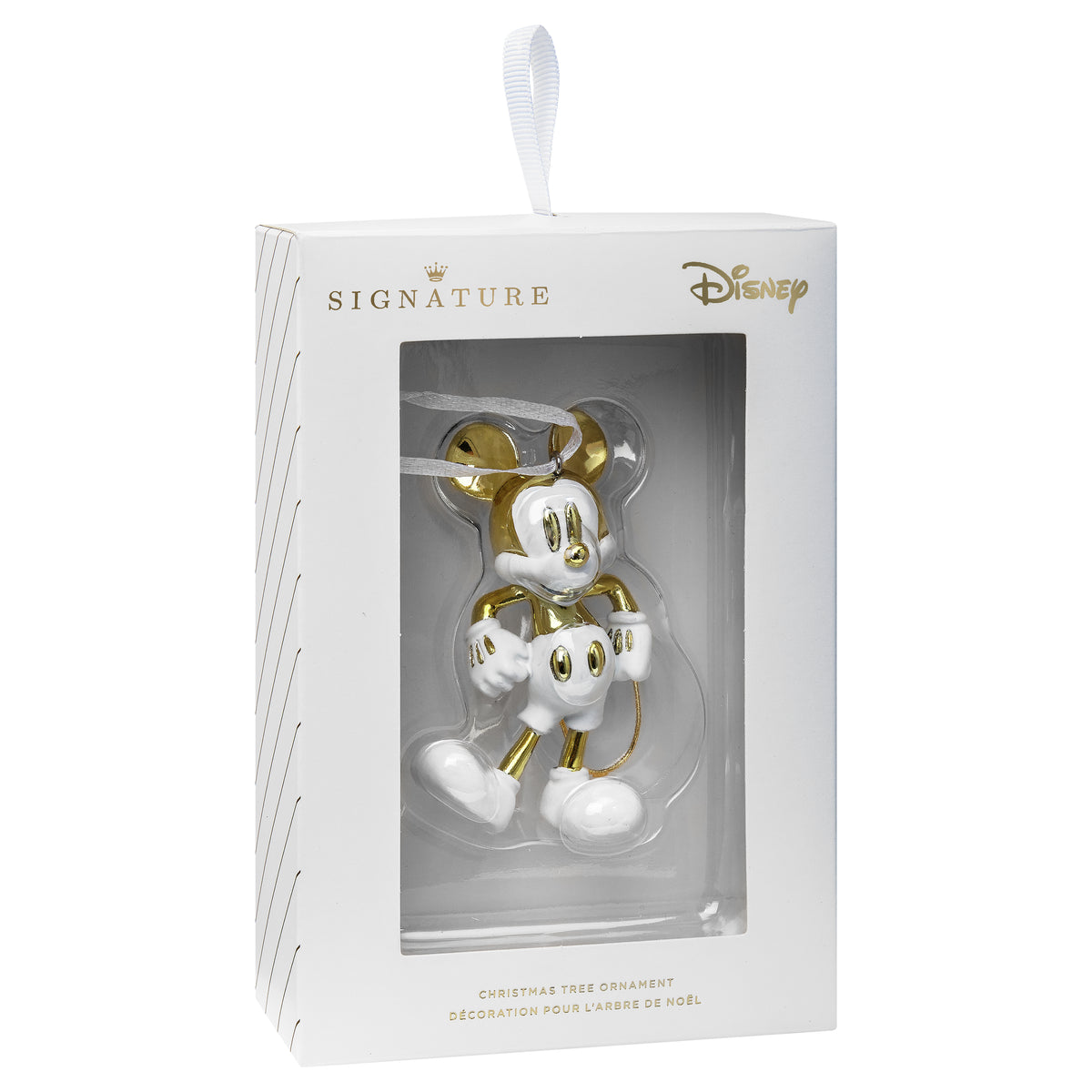 Signature White & Gold Mickey Mouse Ceramic Disney Ornament | Hallmark