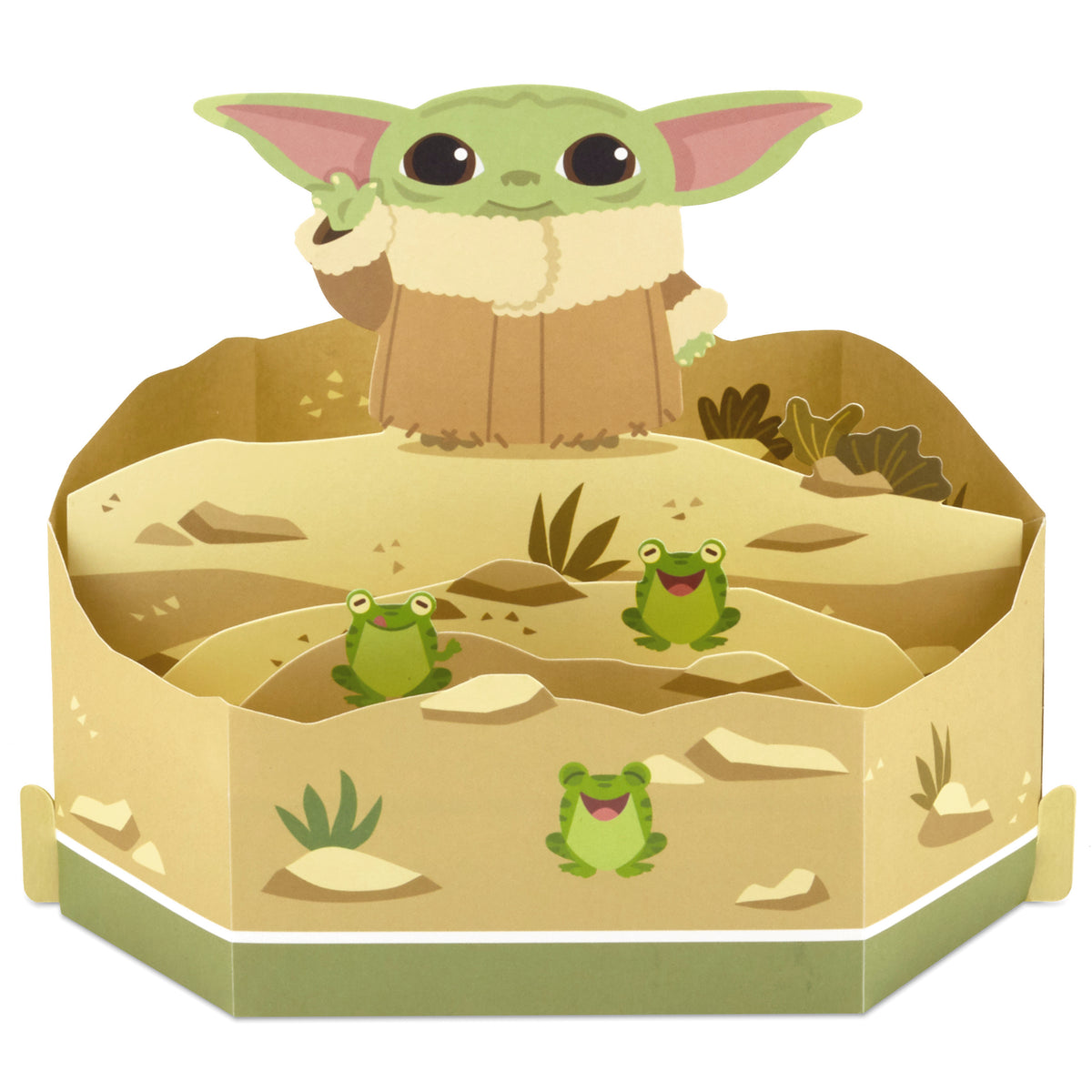3D Pop Up The Mandalorian™ Grogu™ & Frogs Card | Hallmark UK