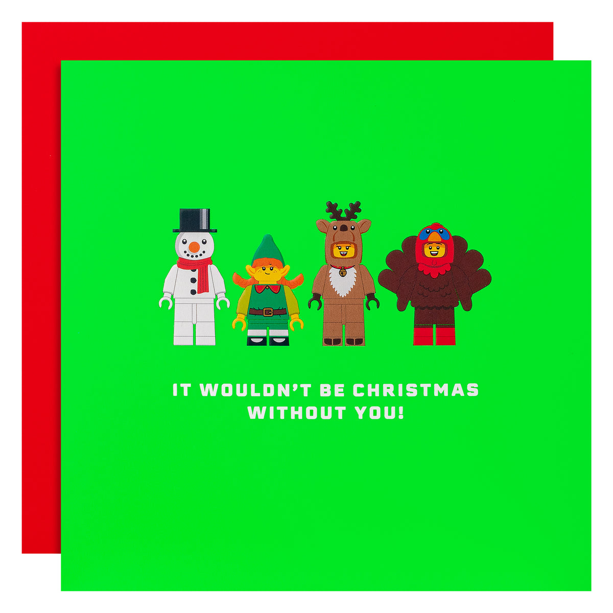 Green LEGO Characters Christmas Card | Hallmark UK