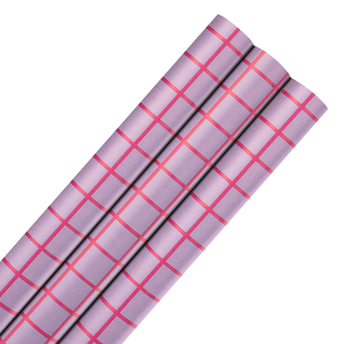 6M 3 Pack Pink Grid Wrapping Paper | Hallmark