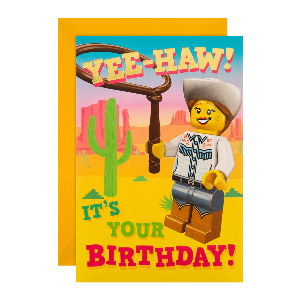 Birthday Card - LEGO® Cowgirl Design – Hallmark