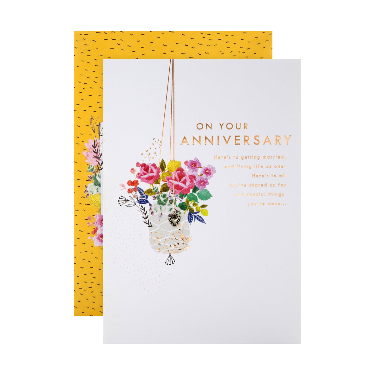 Your Anniversary Card - Classic Embossed Floral Design – Hallmark