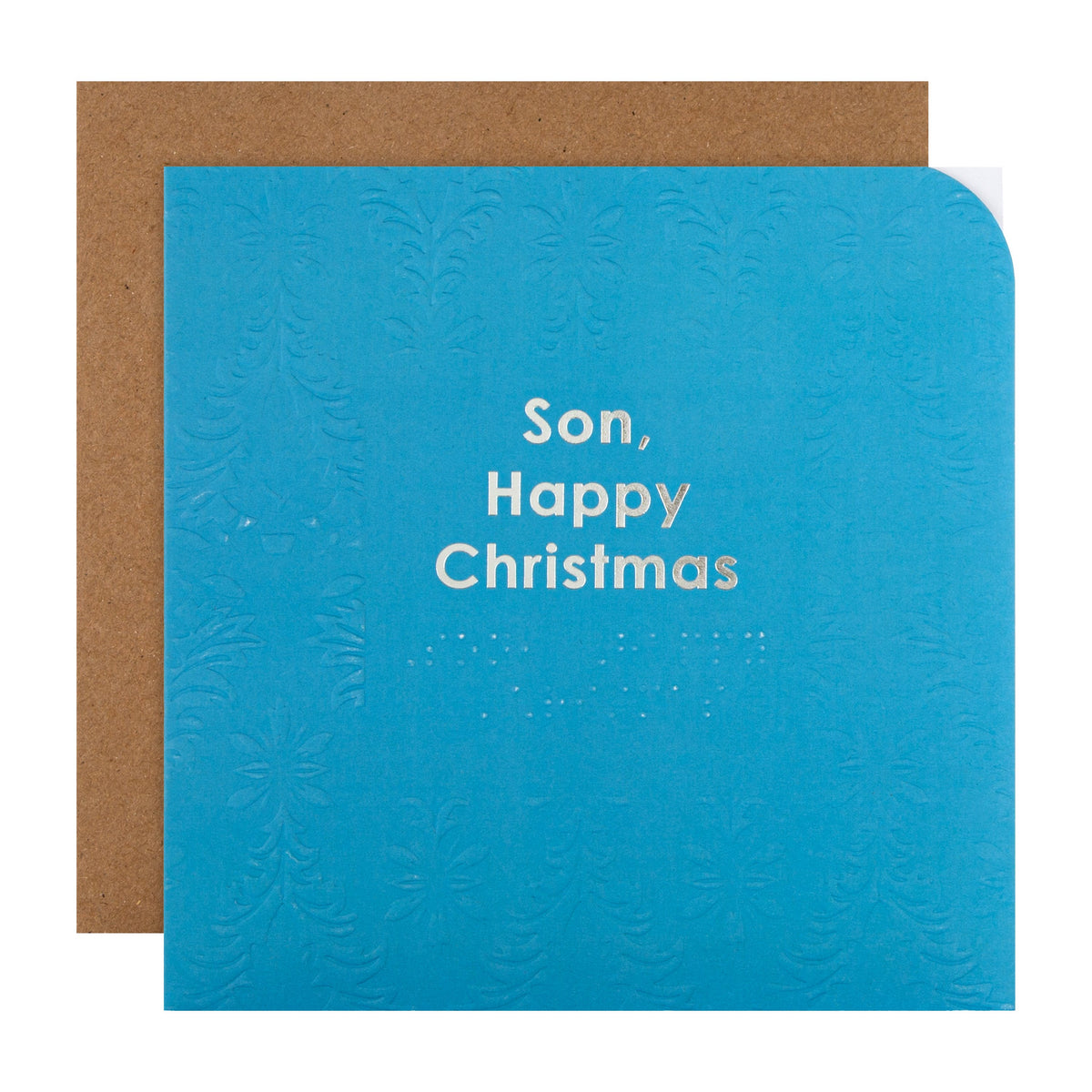 Braille Christmas Card for Son - Contemporary Embossed Design with Sil ...