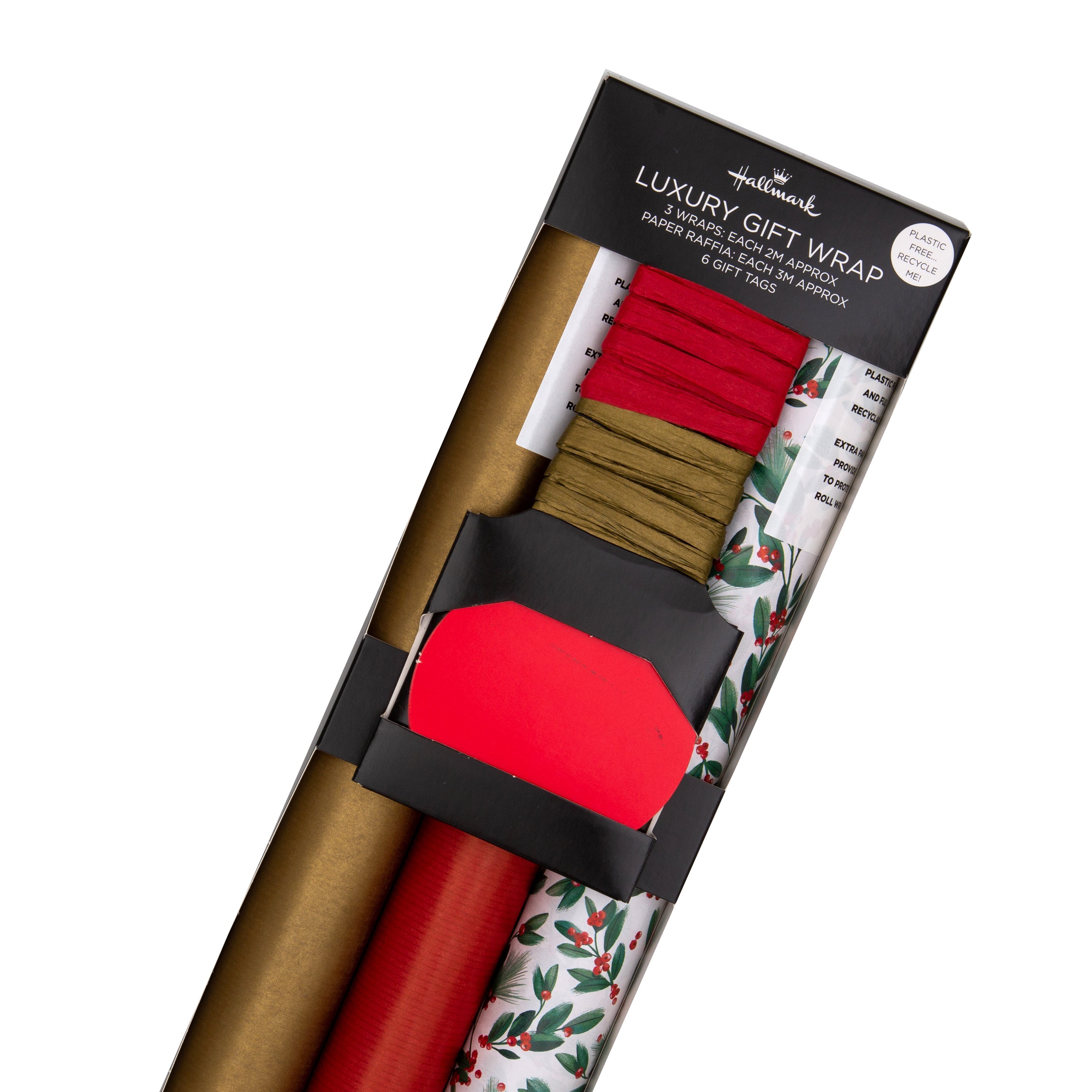 Red & Gold Christmas Wrapping Paper, Tags & Ribbon Pack | Hallmark