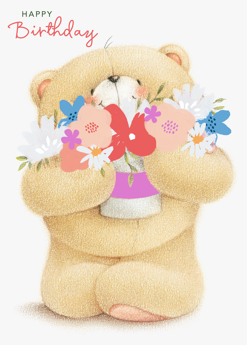 Personalised Forever Friends Bear Happy Birthday Card – Hallmark