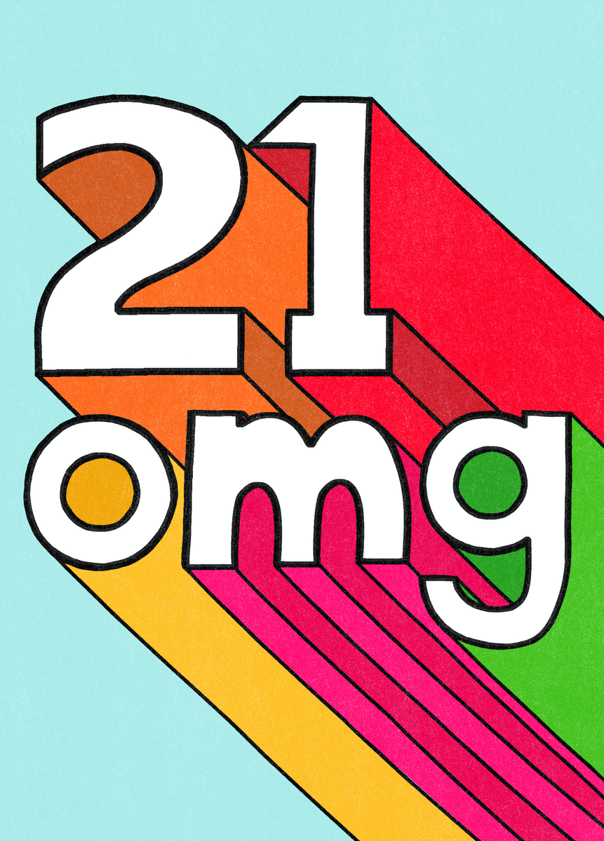 Personalised 21st Birthday Bold & Colourful Card – Hallmark