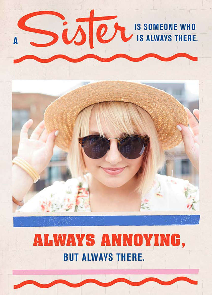 Personalised Sister Photo Poster Card – Hallmark