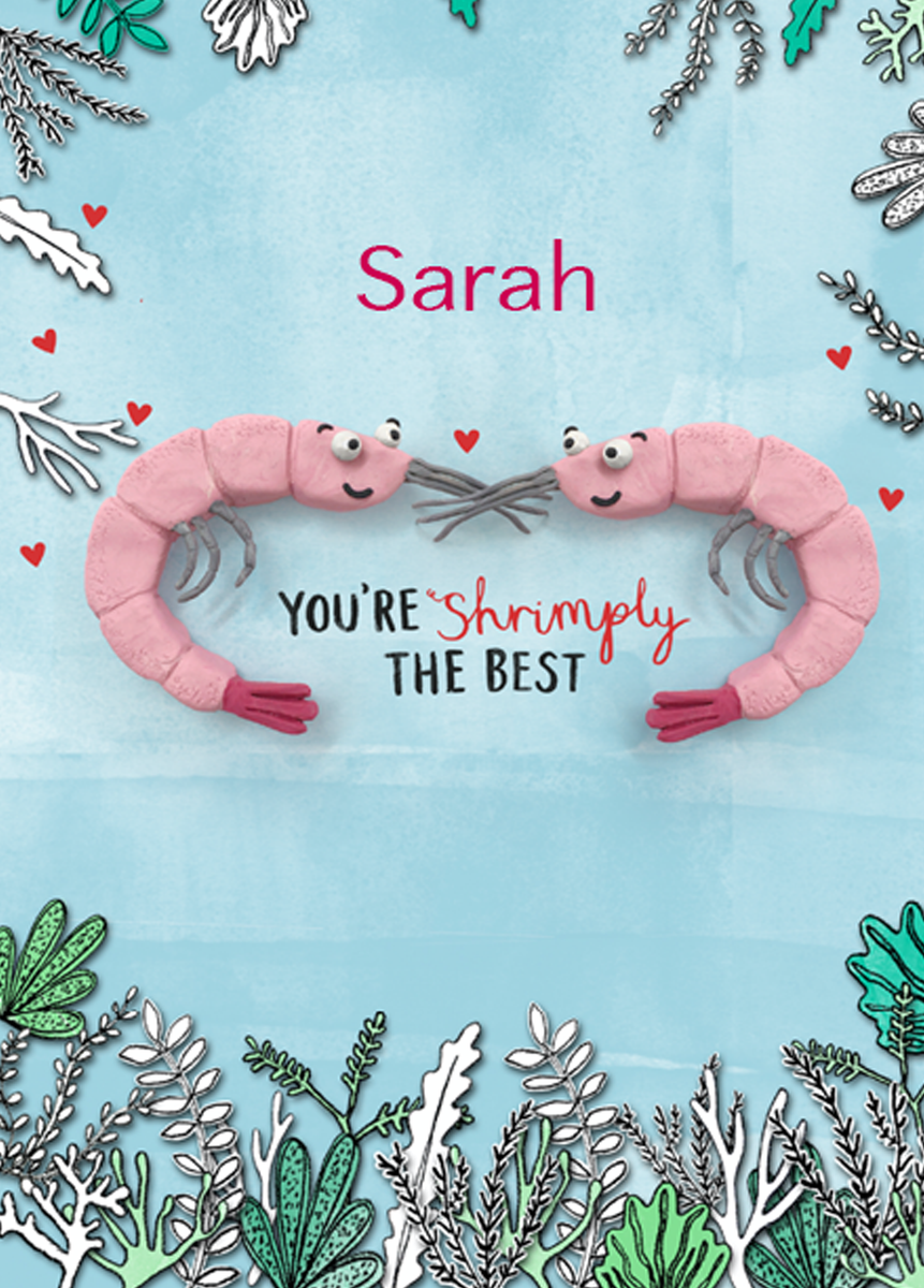 Personalised Wife Cute Shrimp Card – Hallmark