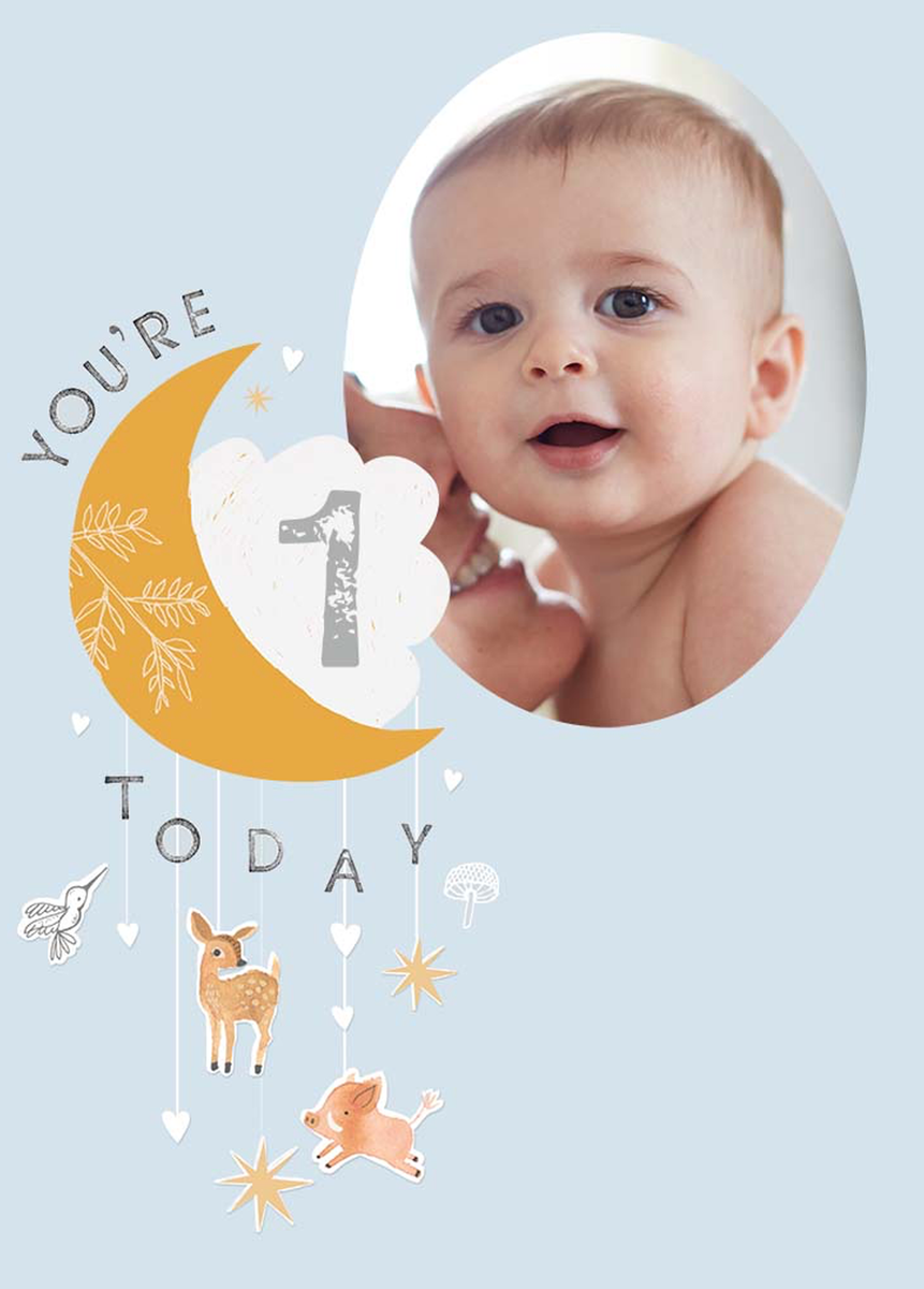 Personalised Cute Moon 1st Birthday Card – Hallmark