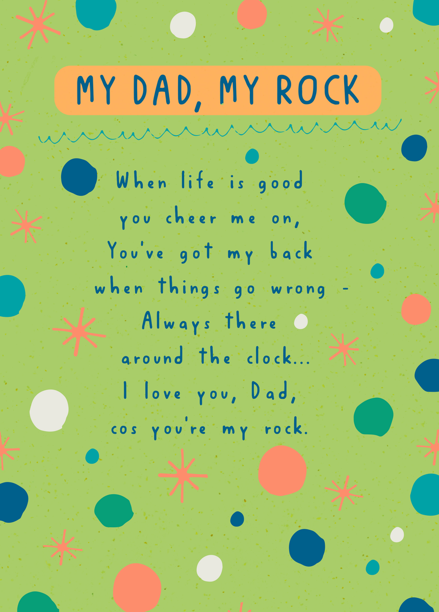 Personalised Dad Verse Rock Card – Hallmark
