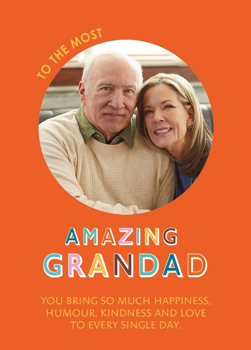 Personalised Amazing Grandad Colourful Text Photo Card – Hallmark