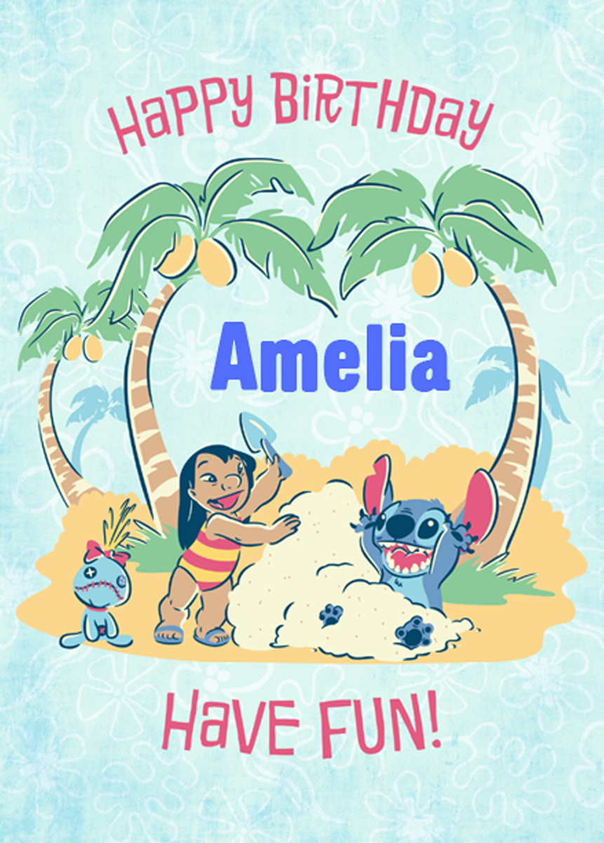 Personalised Kids Disney Lilo & Stitch Birthday Card – Hallmark
