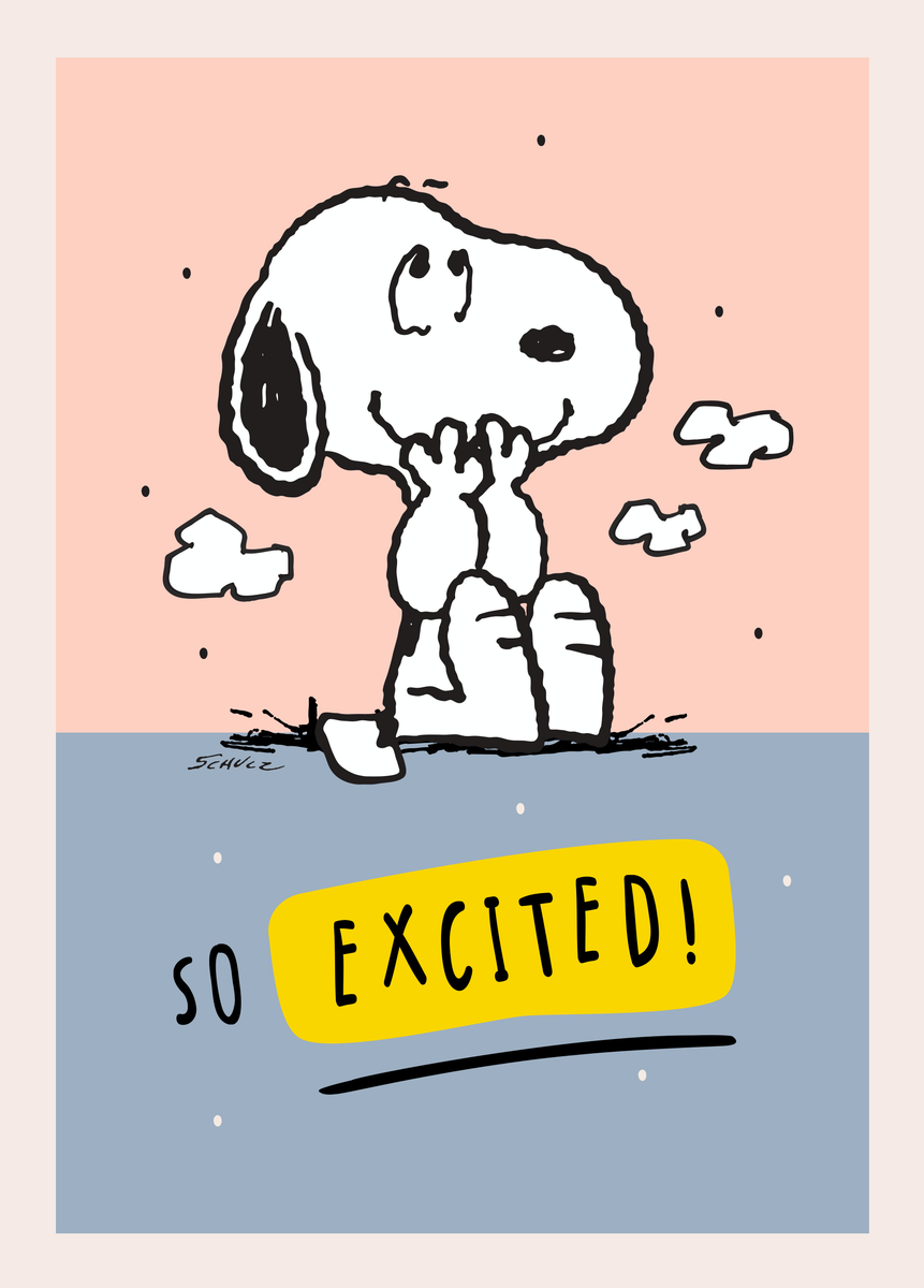 Personalised PEANUTS SNOOPY Excited Birthday Card | Hallmark UK