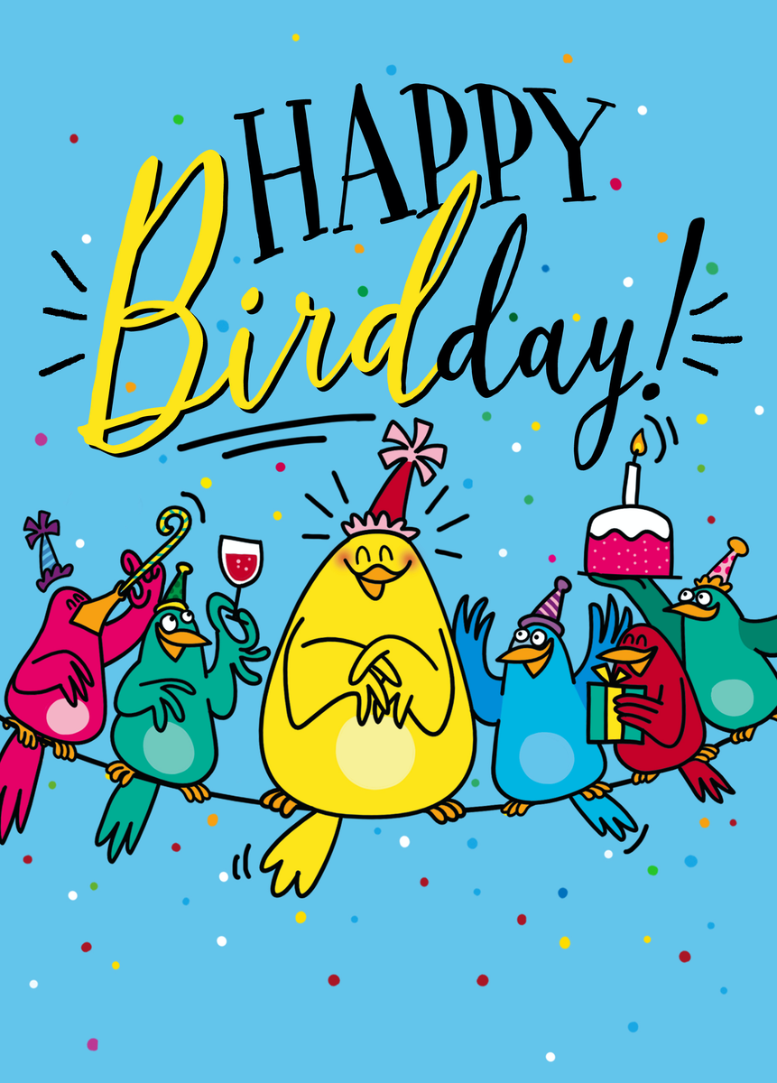 Personalised Happy Birthday Birds Card – Hallmark
