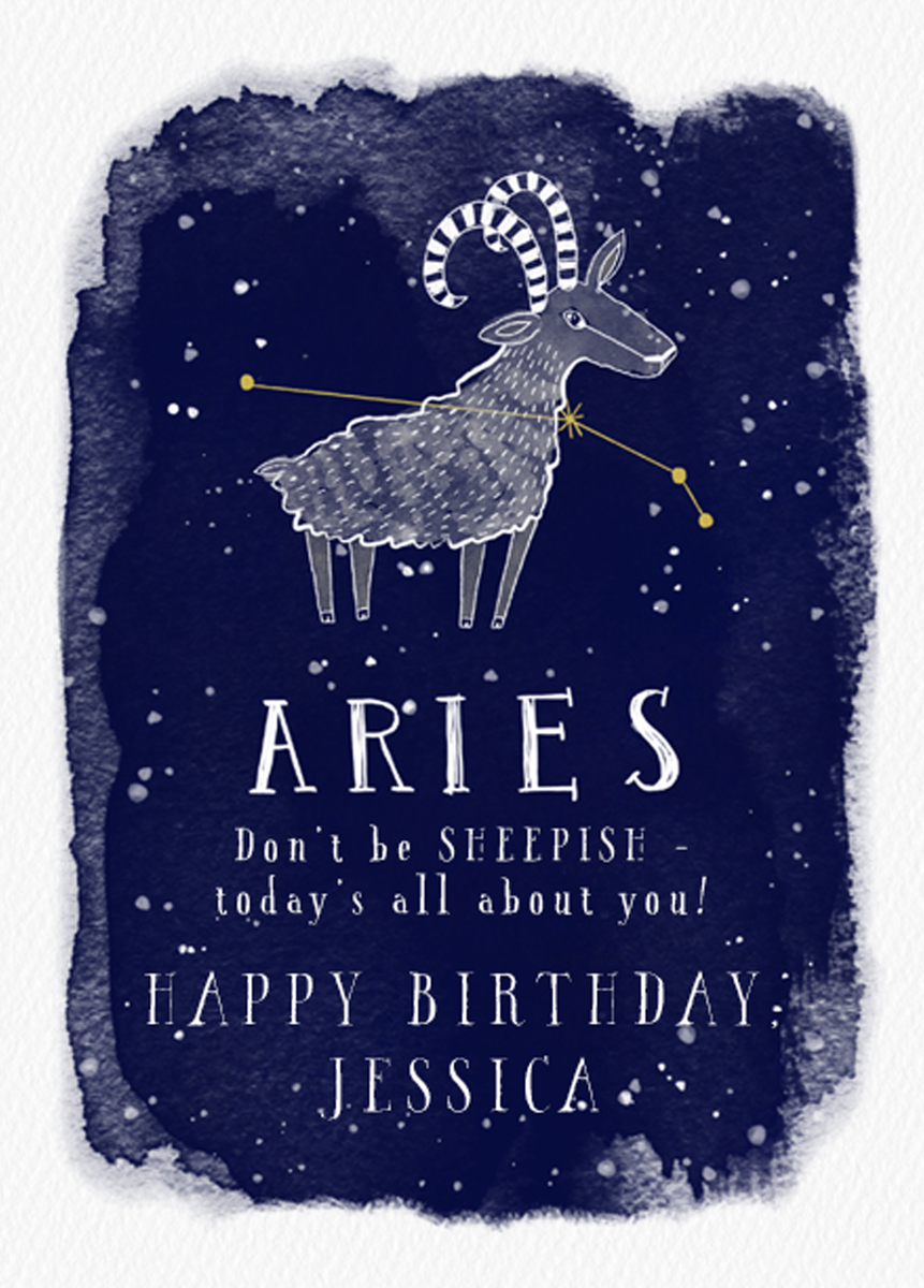 Personalised Aries Zodiac Symbol Card – Hallmark