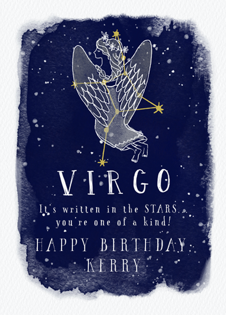 Personalised Virgo Zodiac Sign Card – Hallmark