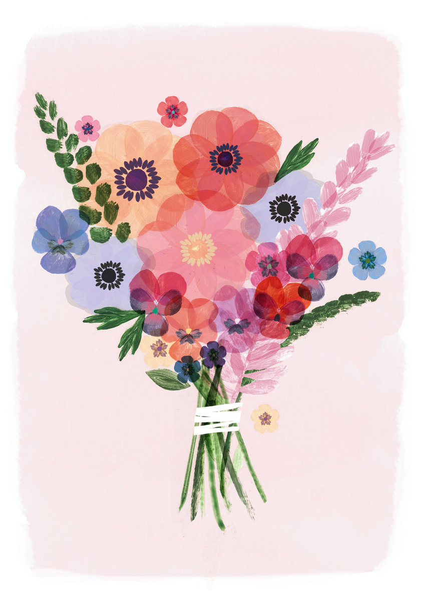 Personalised Painted Bunch of Flowers Card – Hallmark