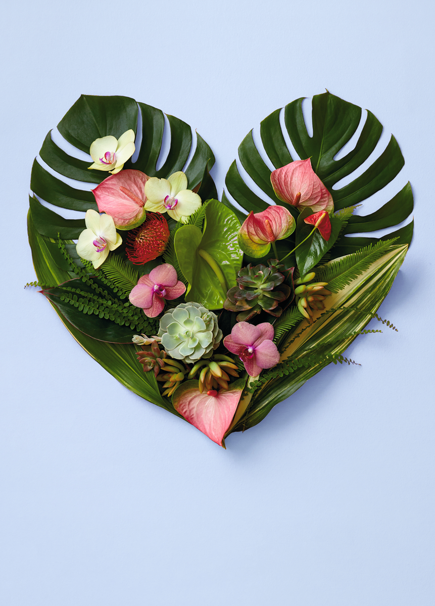 Personalised Love Heart In Green Leaves Card – Hallmark