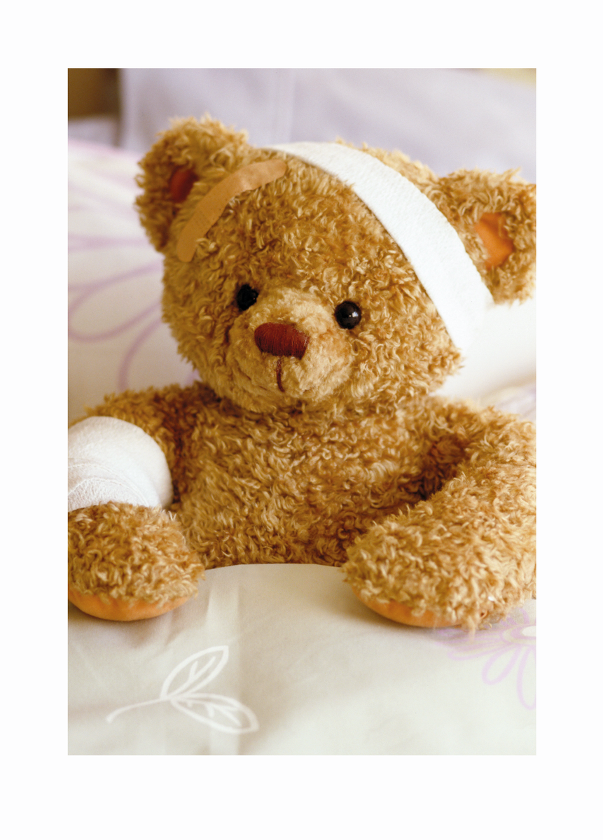 Personalised Cute Teddy Bear Bed Bandages Card – Hallmark