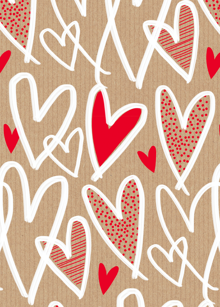 Personalised Love Heart Pattern Blank Card – Hallmark