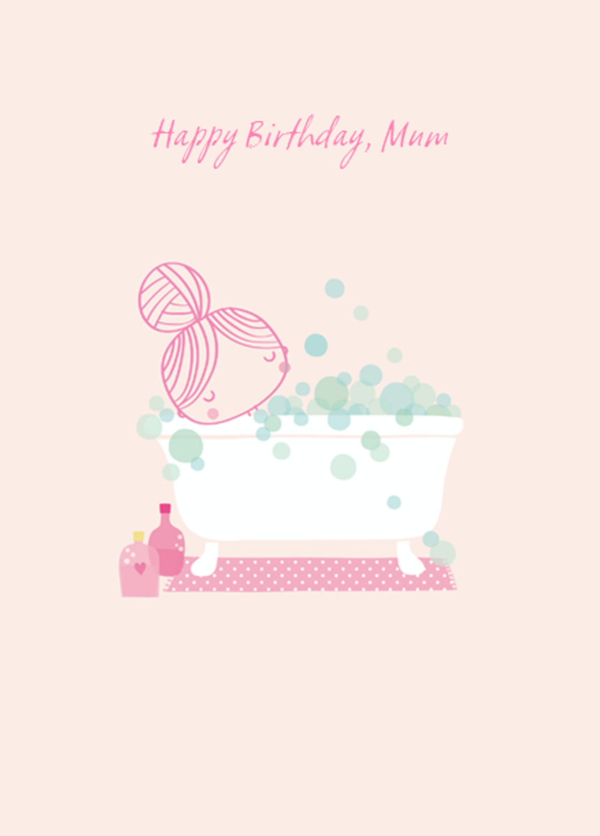 Personalised Relax Bubble Bath Birthday Card For Mum – Hallmark