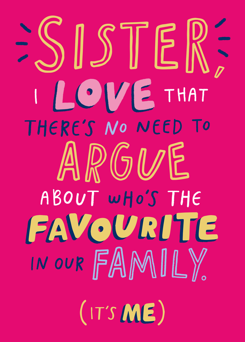 Personalised Funny Card For Favourite Sister – Hallmark