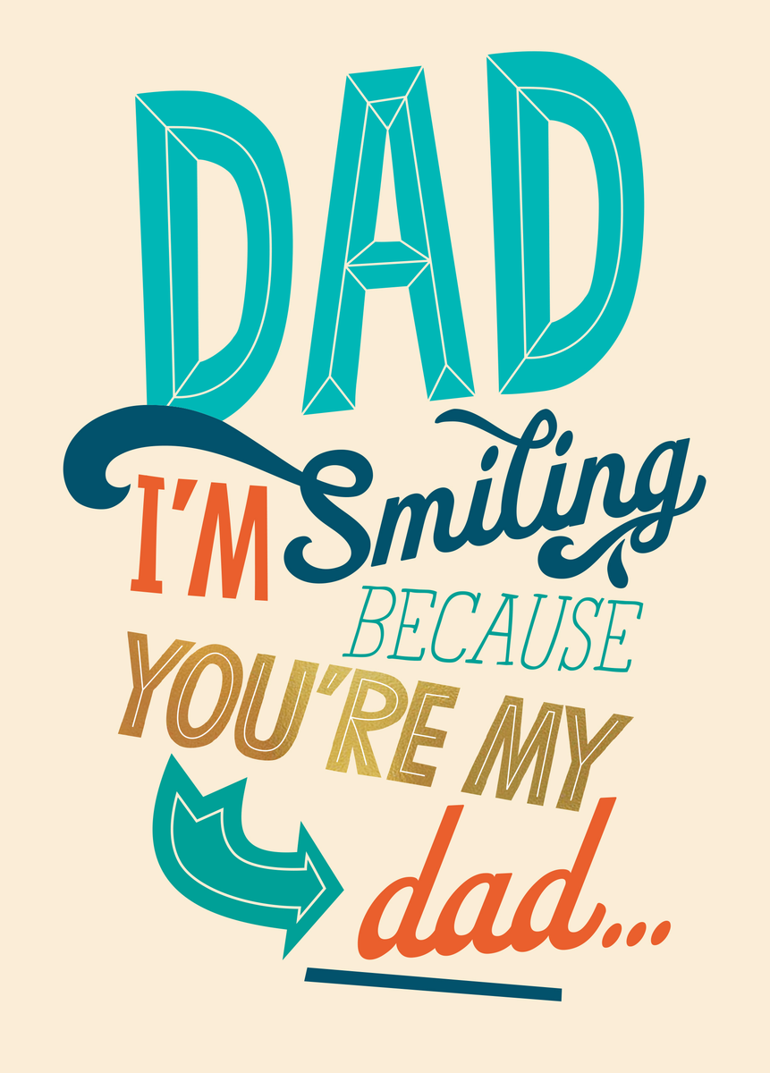 Personalised Funny I'm Smiling Card For Dad – Hallmark