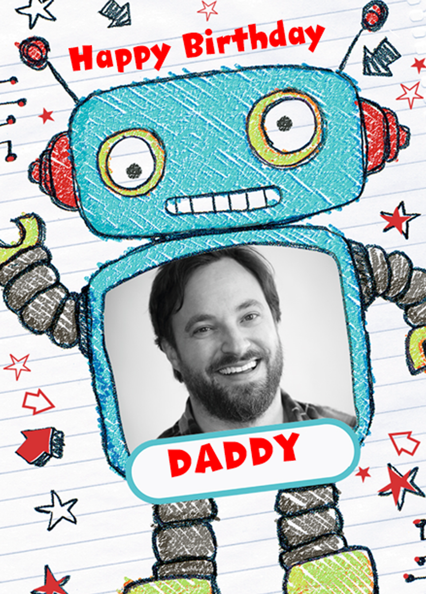 Personalised Daddy Robot Photo Card – Hallmark