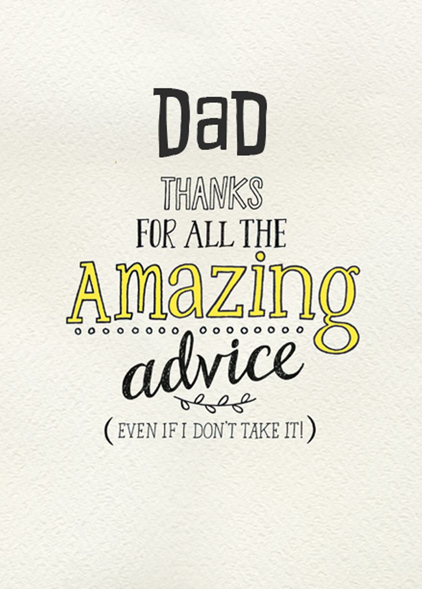 Personalised Amazing Advice Dad Funny Card – Hallmark