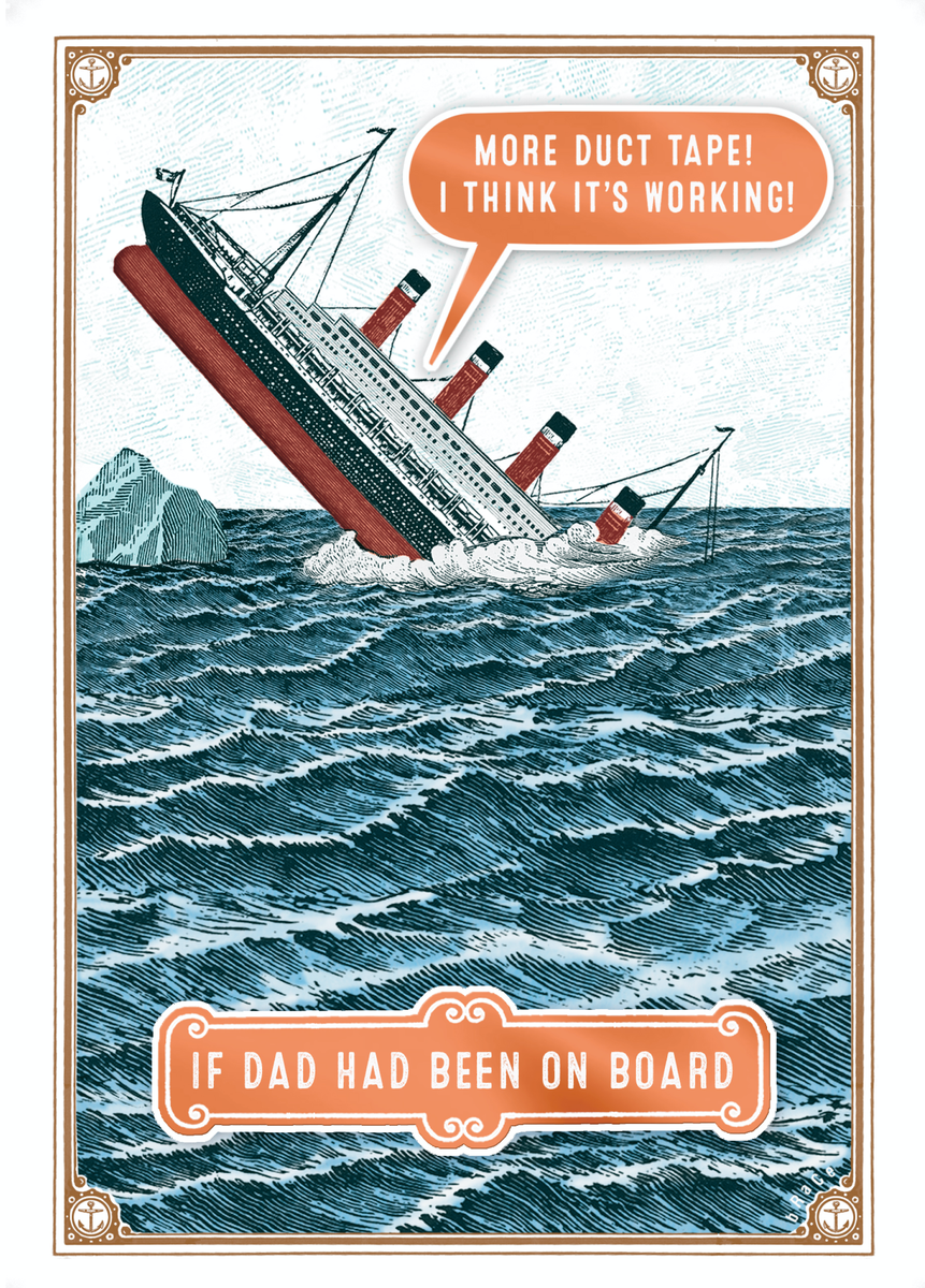 Personalised Sinking Ship Dad Birthday Card – Hallmark