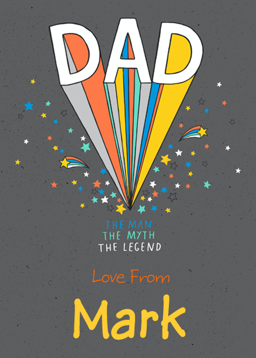 Personalised For Dad Editable Colourful Design Card – Hallmark