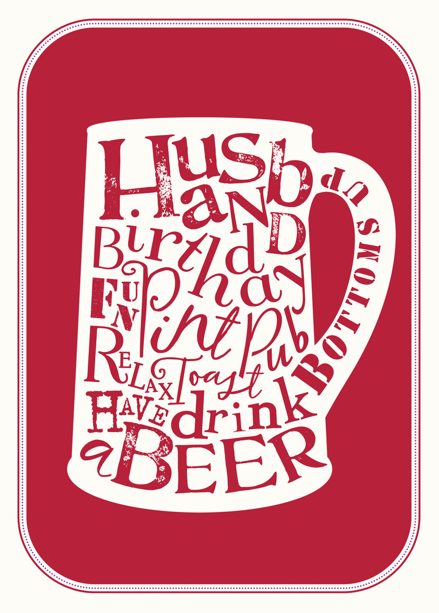 Personalised Beer Glass Husband Card – Hallmark