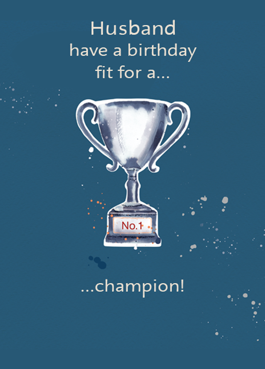 Personalised For Husband Editable Classic Silver Trophy Card – Hallmark