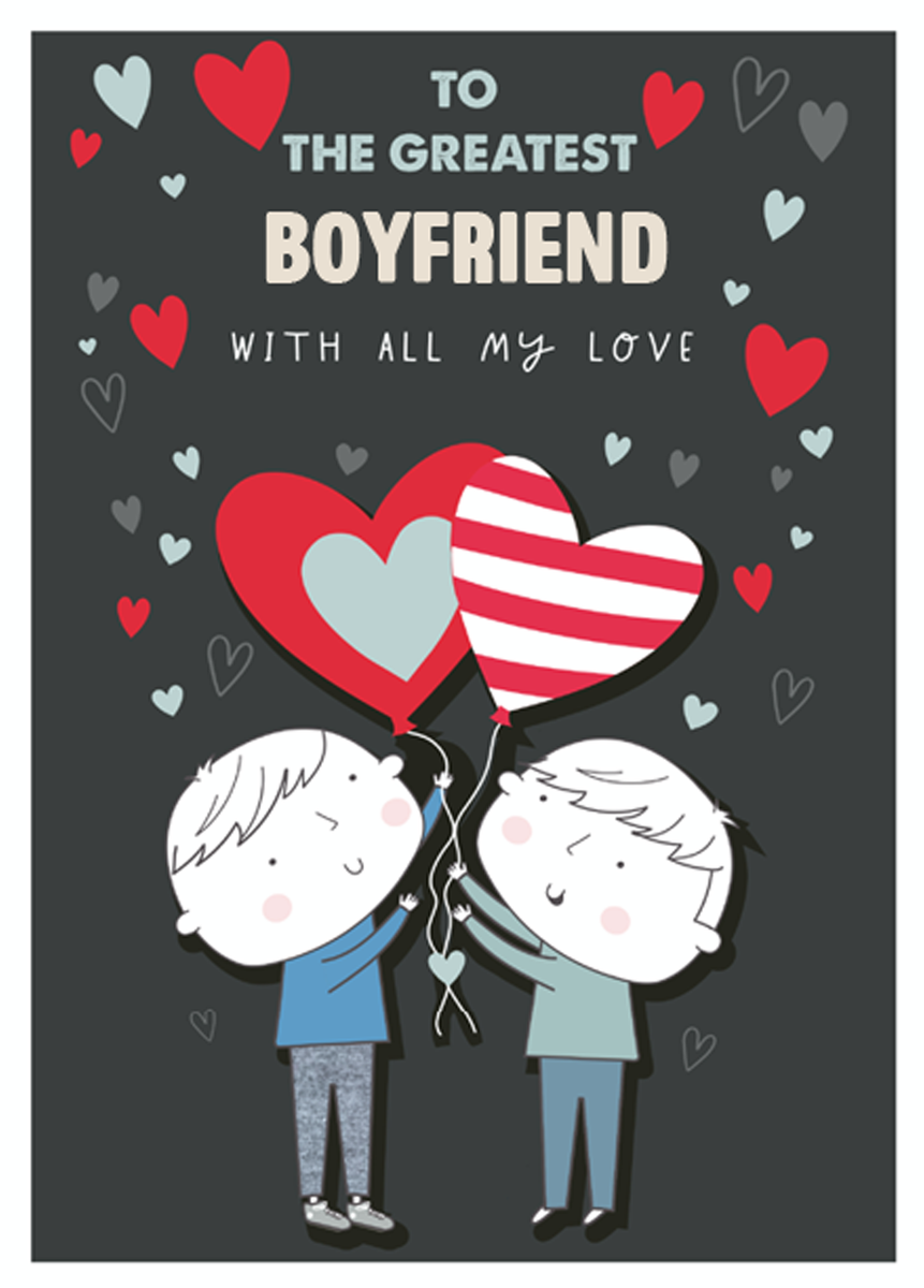 Personalised Love Hearts Greatest Boyfriend Card – Hallmark