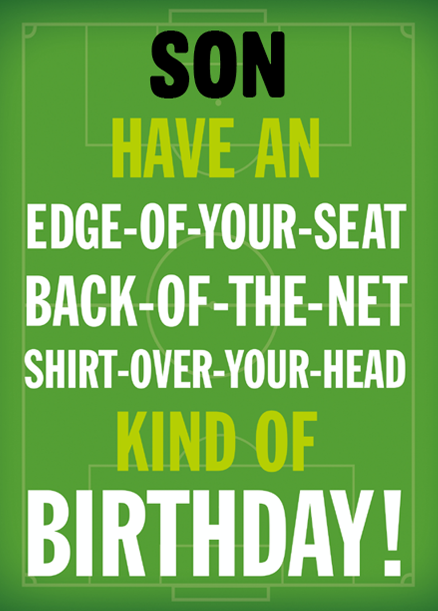 Personalised Football Design Birthday Card For Son – Hallmark