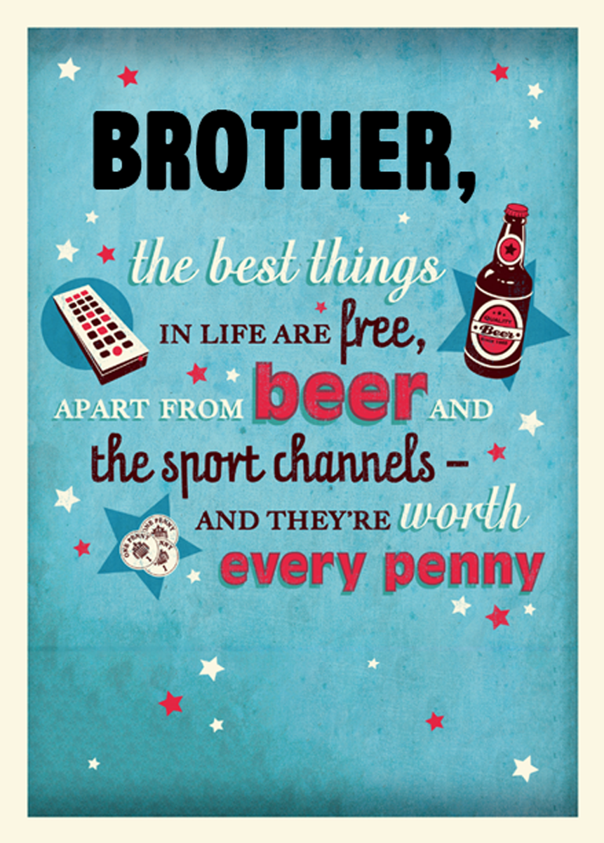 Personalised Beer Sports Channel Brother Card – Hallmark