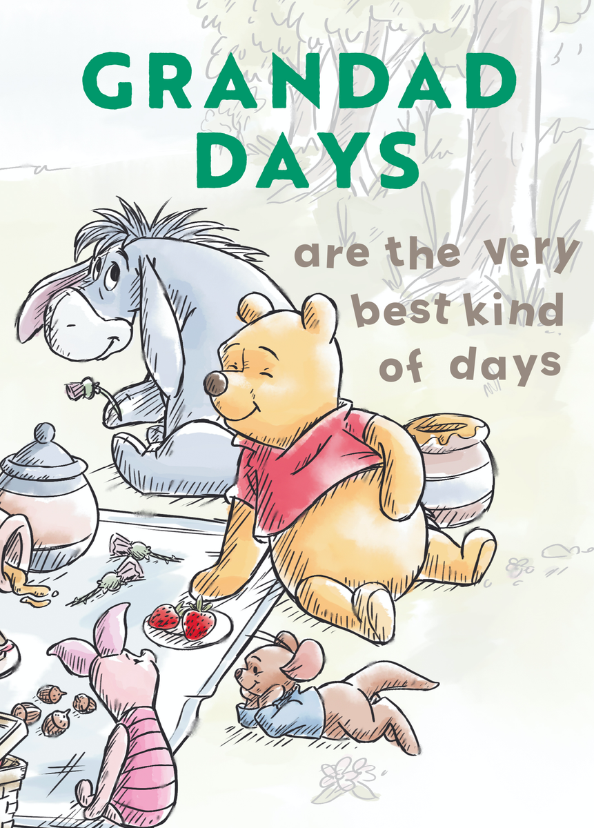 Personalised For Grandad Disney Winnie The Pooh Father's Day Card ...