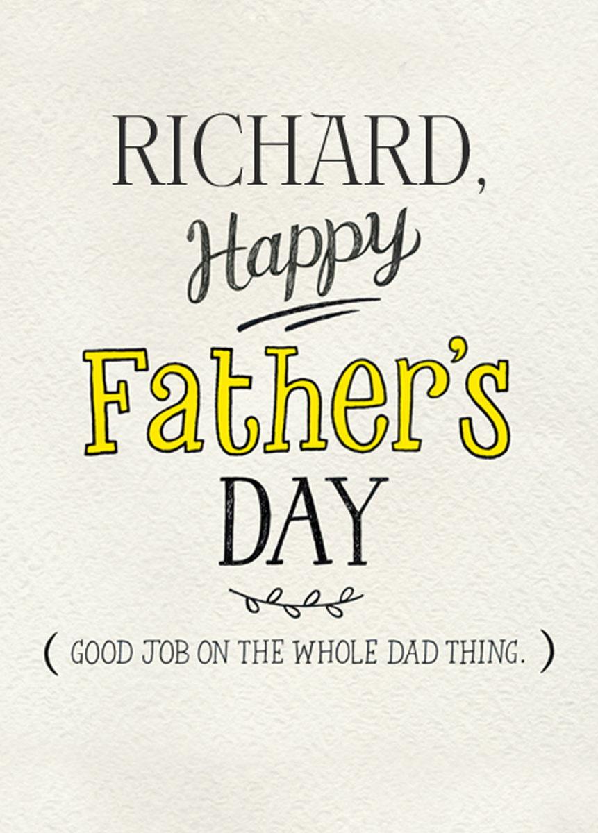 Personalised Editable Text Father's Day Card For Dad – Hallmark