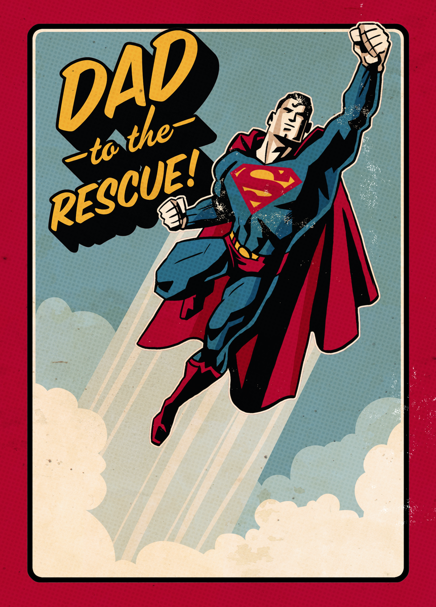 Personalised DC Comics Classic Superman Father's Day Card for Dad ...