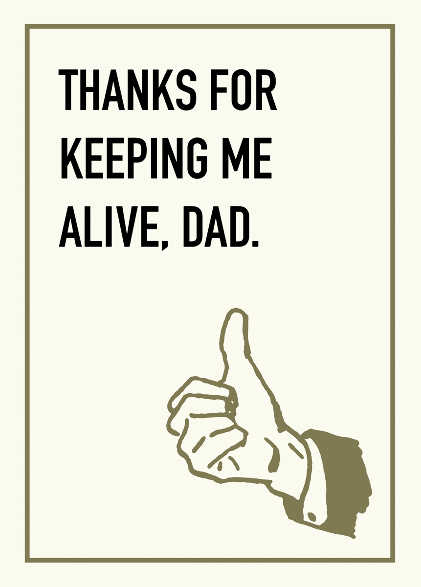 Personalised For Dad Funny Thumbs Up Thanks Father's Day Card – Hallmark