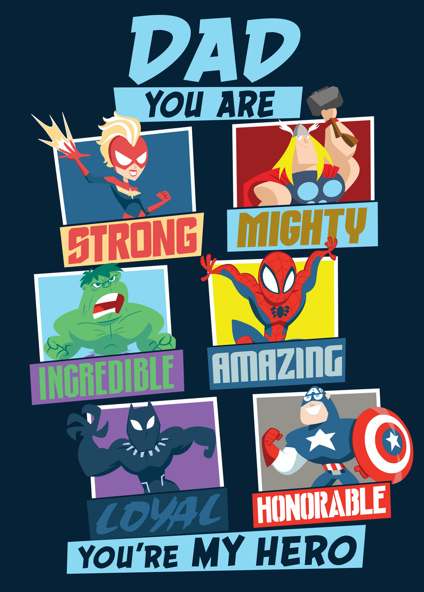 Personalised MARVEL Avengers Quality Dad Father's Day Card – Hallmark