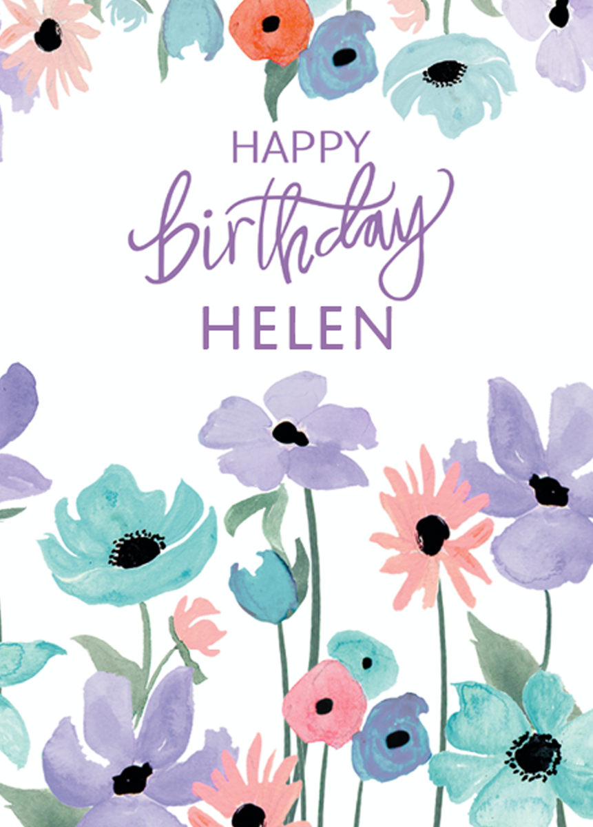 Personalised Editable Illustrated Fresh Floral Birthday Card – Hallmark