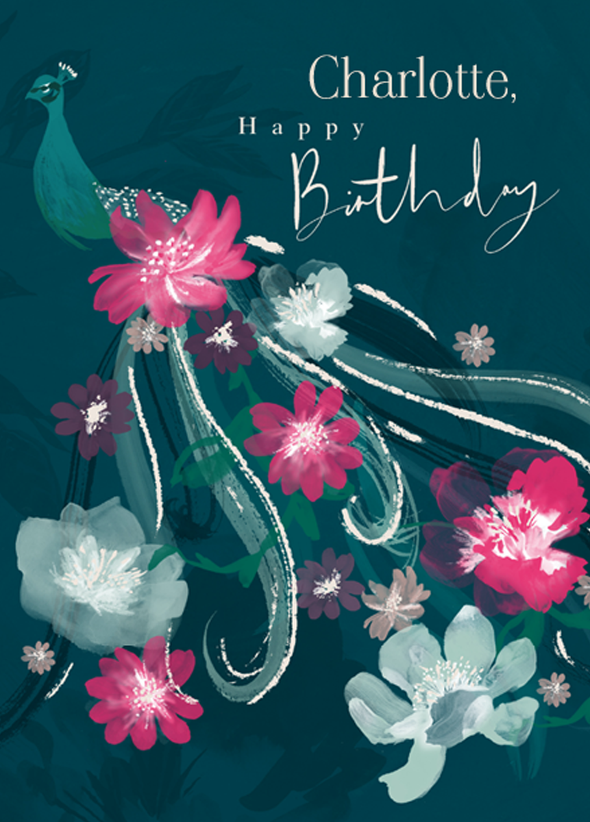 Personalised Editable Elegant Floral Birthday Card – Hallmark