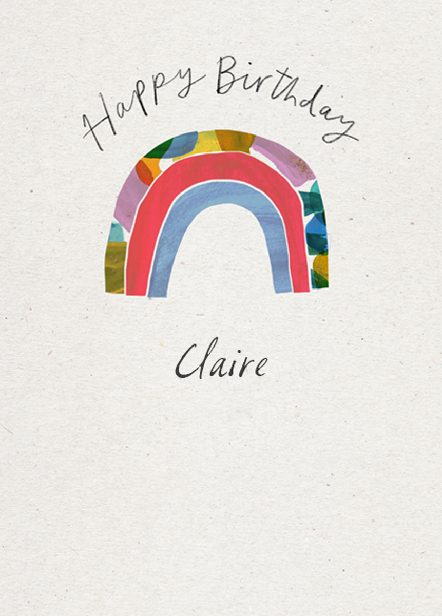Personalised Quirky Rainbow Design Card – Hallmark