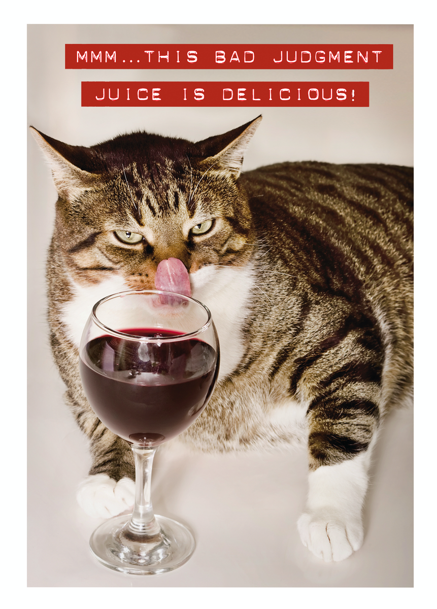 Personalised Cat And Wine Photograph Birthday Card – Hallmark