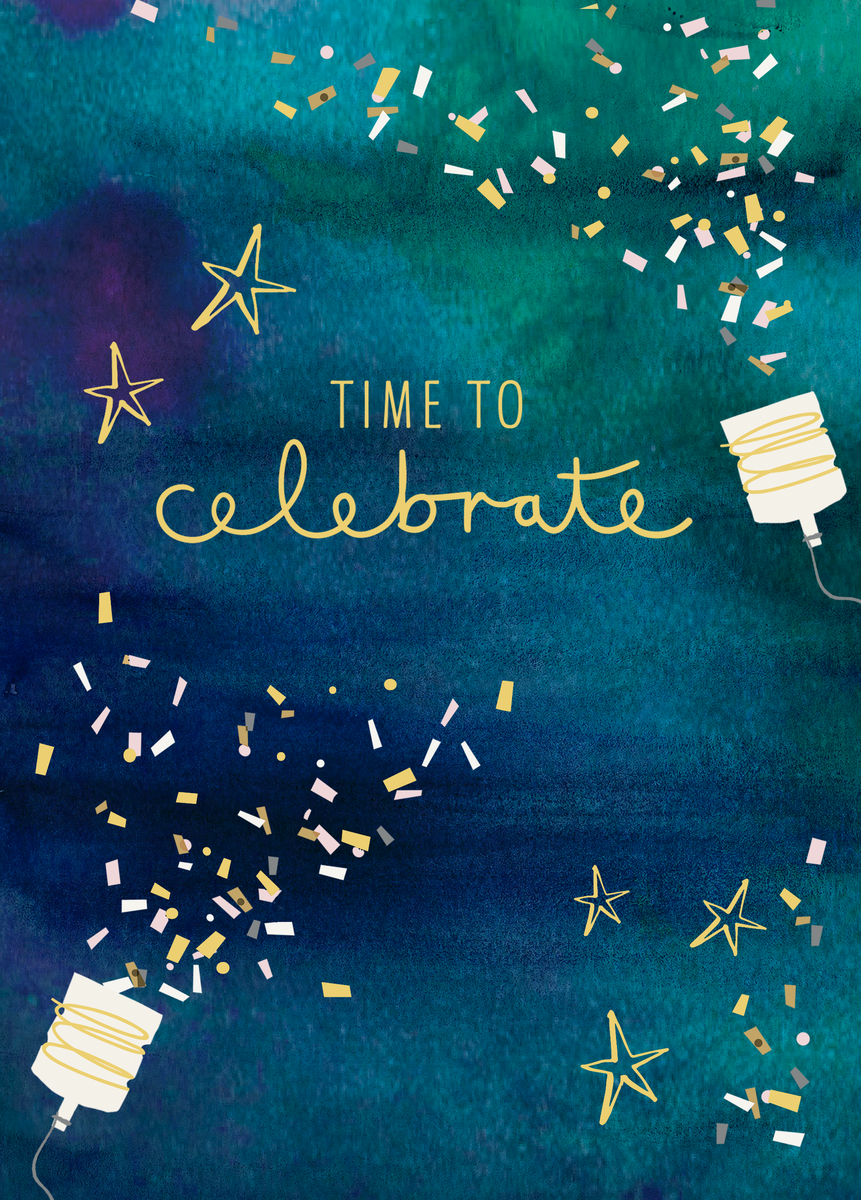 Personalised Classic Party Poppers Celebrations Card – Hallmark