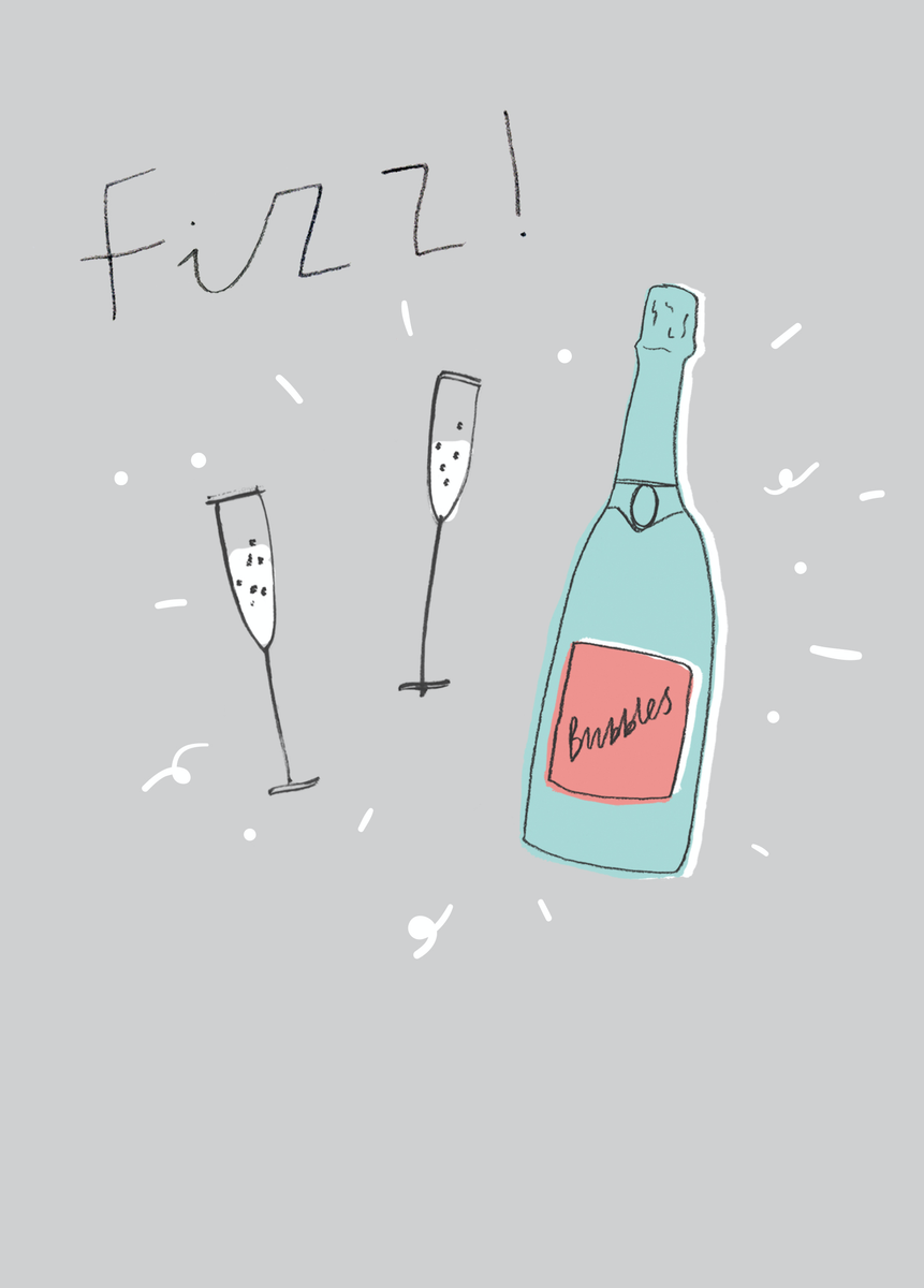 Personalised Bottle Fizz Glasses Congratulations Card – Hallmark