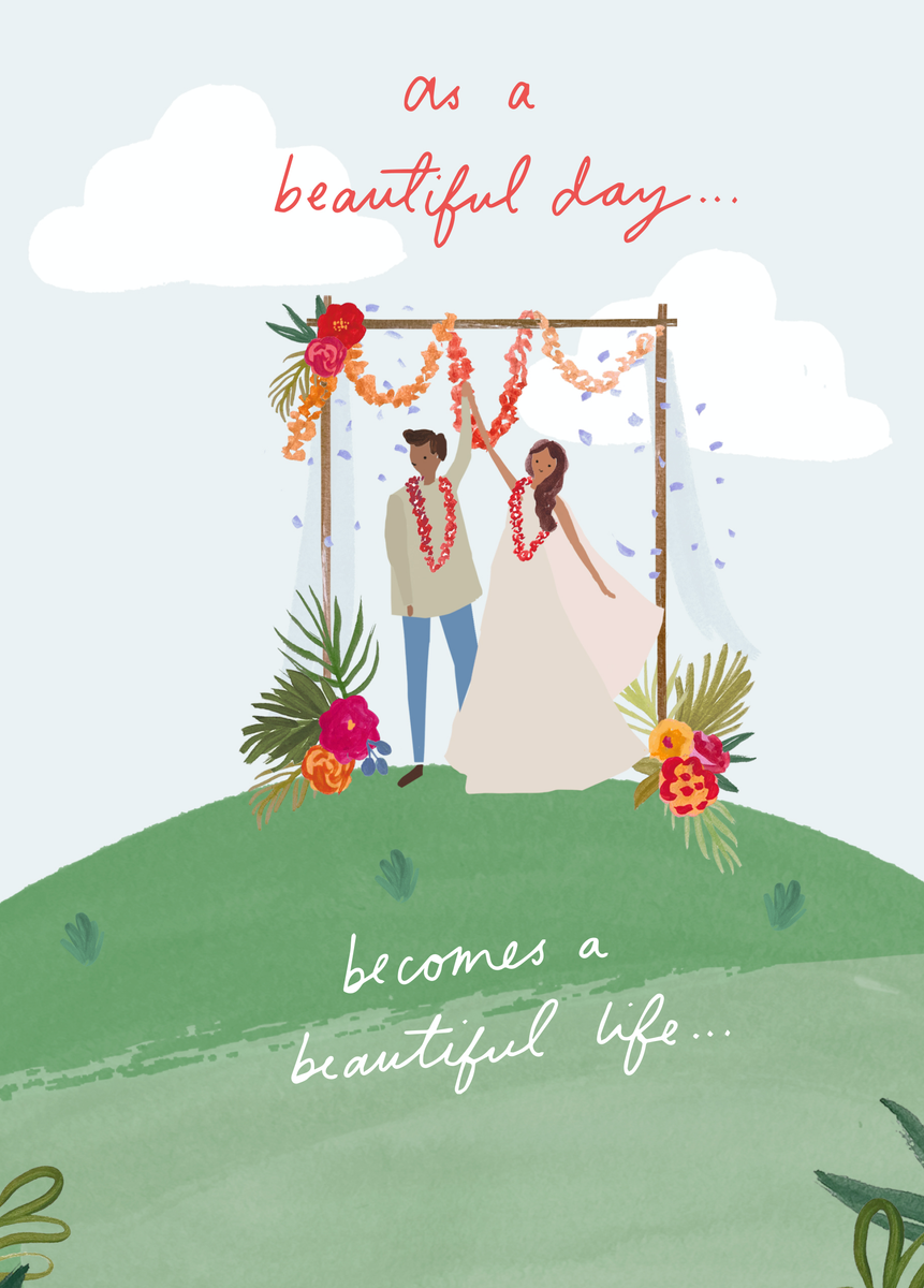Personalised Beautiful Day Boho Congratulations On Your Wedding Card ...