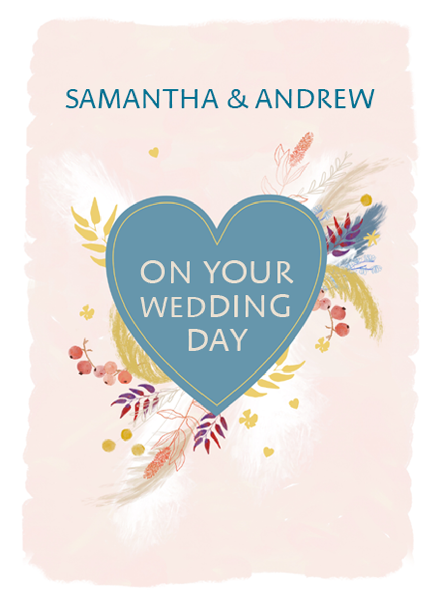 Personalised Wedding Card with Heart Design – Hallmark