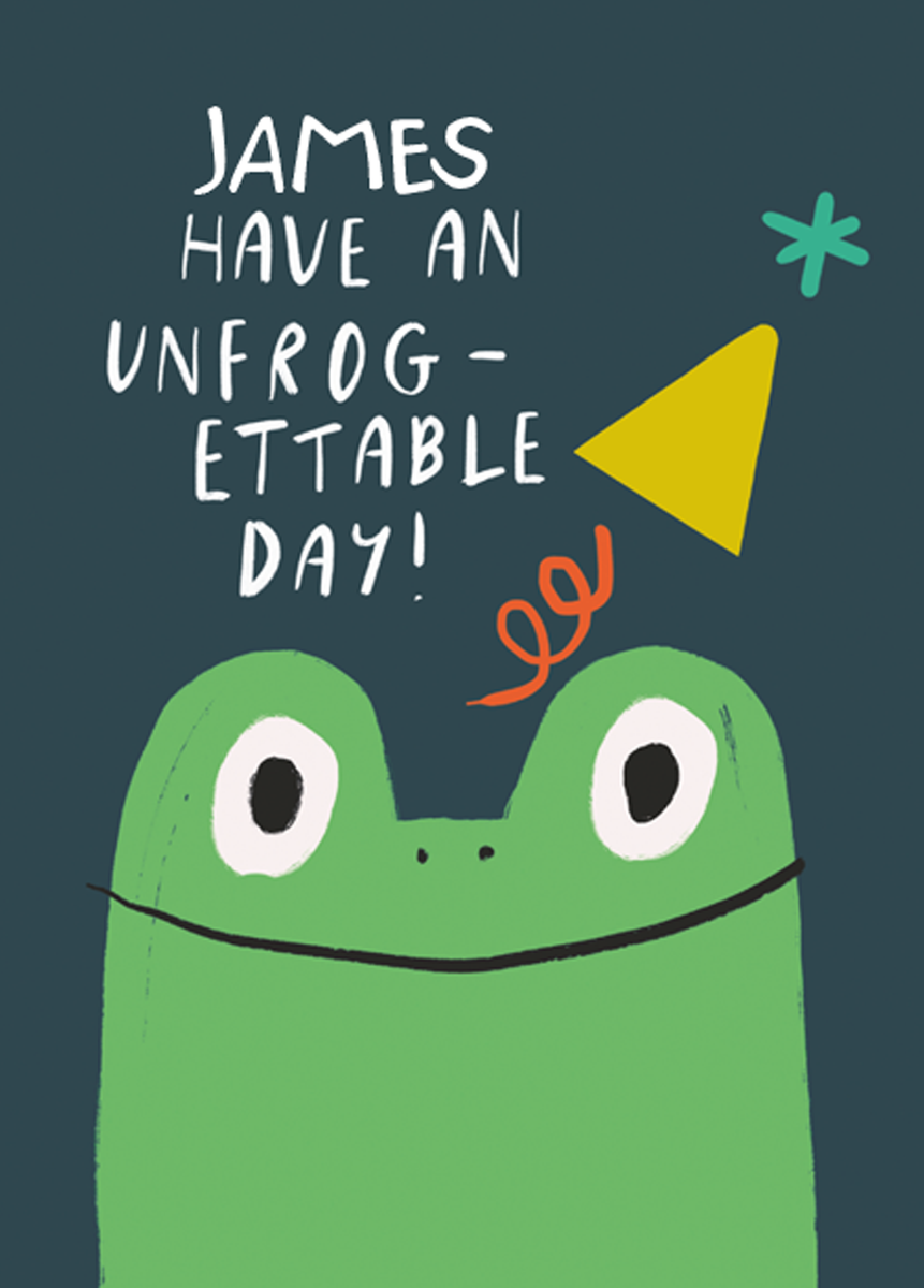 Personalised Editable Frog Kids Birthday Card – Hallmark